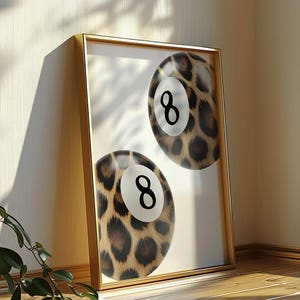 Leopard Prints 8 Pool Ball Print Preppy Apartment Decor Lucky Poster ...