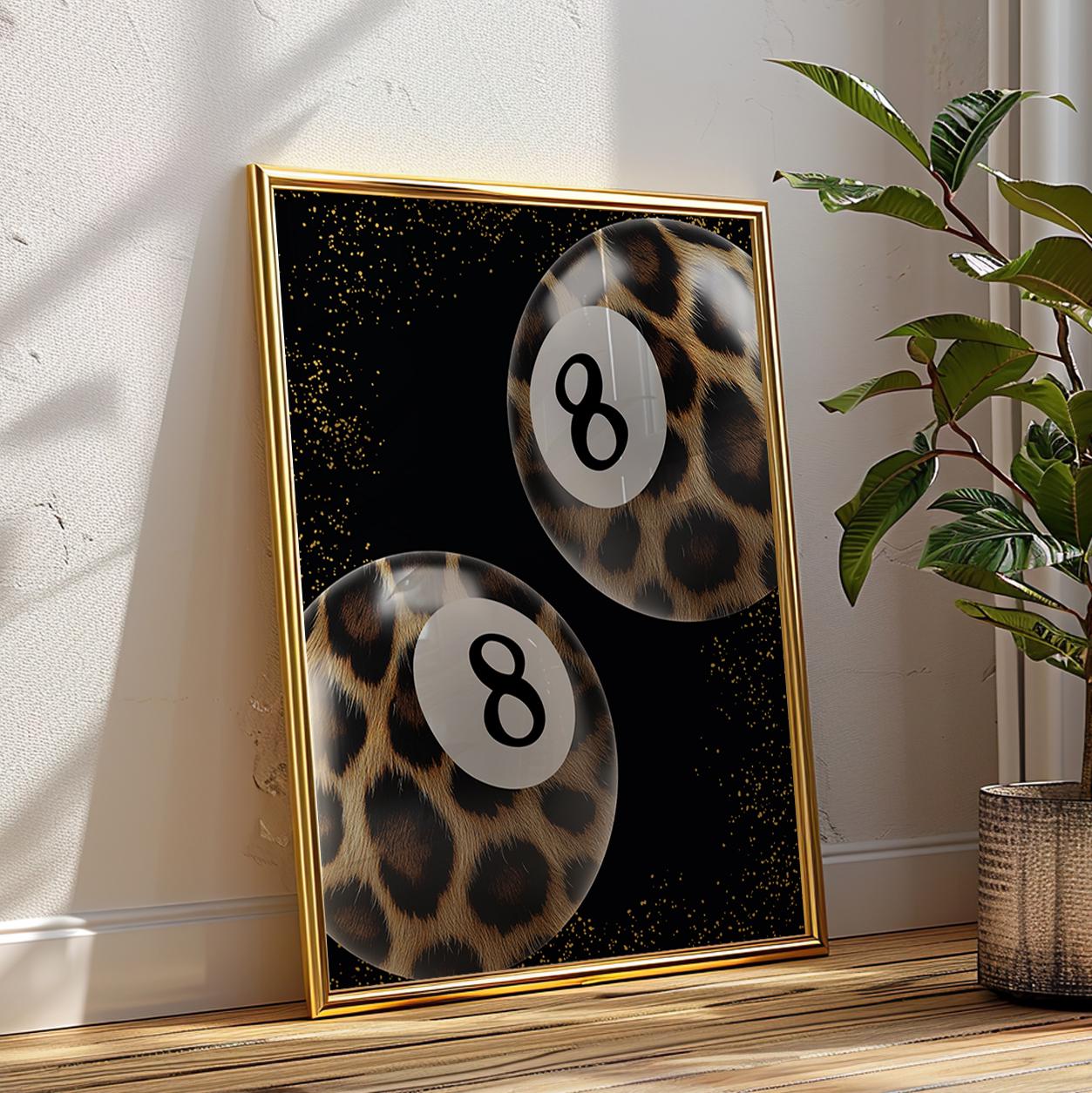 Black and Gold Leopard Prints 8 Pool Ball Pink Print Preppy Apartment ...