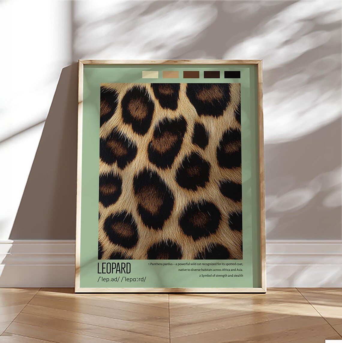 Leopard Definition Poster Wall Art Pattern Sage Green Poster Preppy ...
