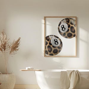 Leopard Prints 8 Pool Ball Print Preppy Apartment Decor Lucky Poster ...