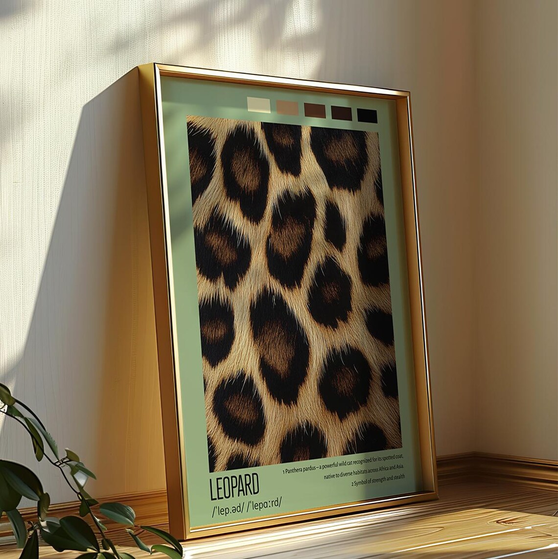 Leopard Definition Poster Wall Art Pattern Sage Green Poster Preppy ...