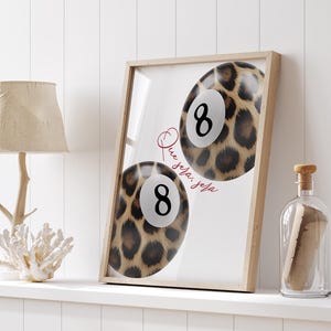 Que Sera, Sera Leopard Prints 8 Pool Ball Print Preppy Apartment Decor ...