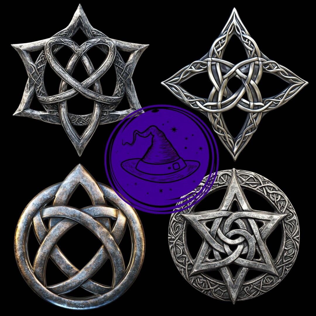 Realistic Metal Wicca Sign - Digital Download. Perfect for Scrapbooking ...