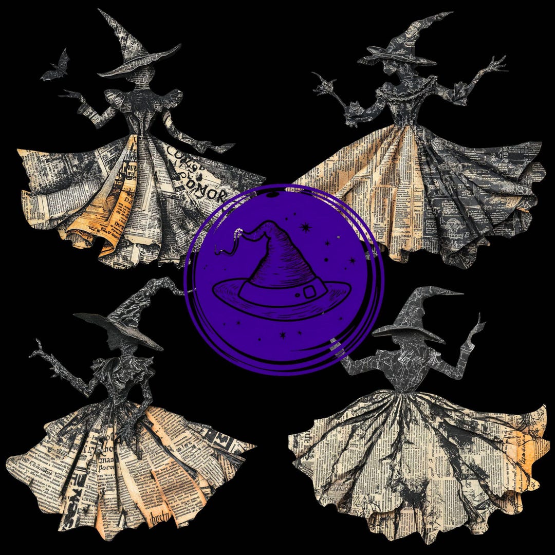 Witch Newspaper Clipping - Digital Download. Perfect for Scrapbooking ...