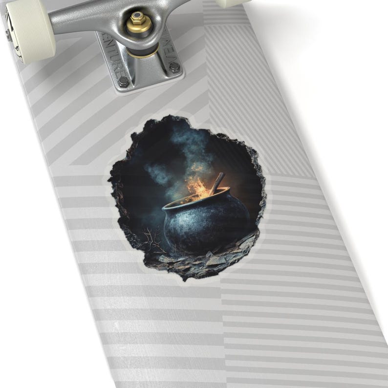 Witch Cauldron Sticker, Magical Fire Hole Decal for Witches, Wizards ...
