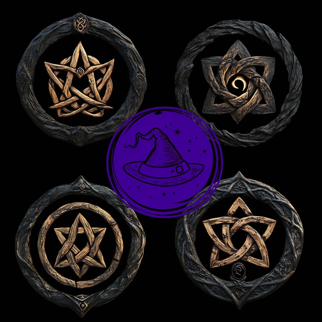 Realistic Wood Wicca Sign - Digital Download. Perfect for Scrapbooking ...