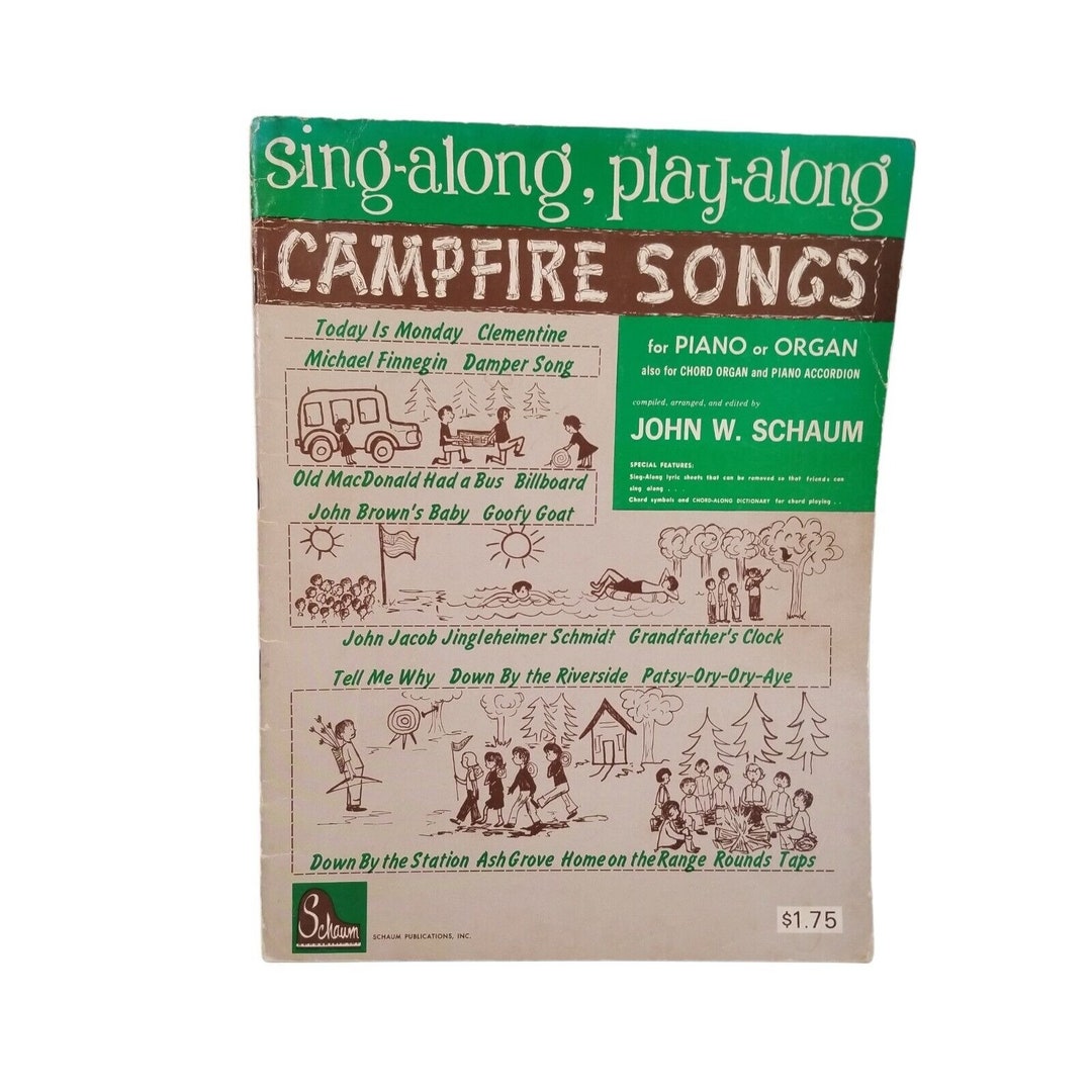 Sing Along Play Along Campfire Songs for Piano Organ Schaum 1961 Music ...