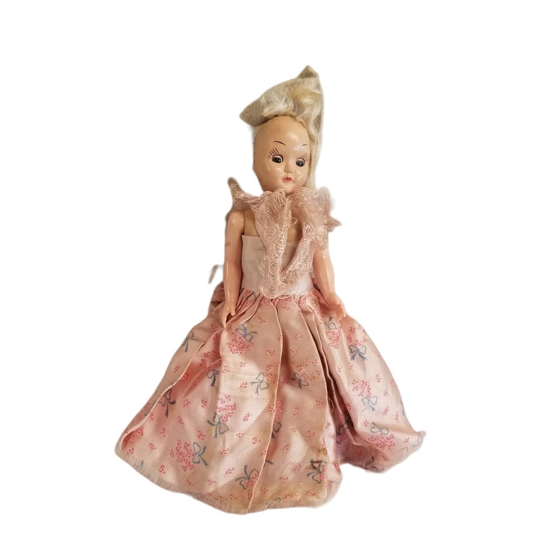 Vintage Fashion Doll Sleepy Eye Composition Dress Blonde Hair Pink ...