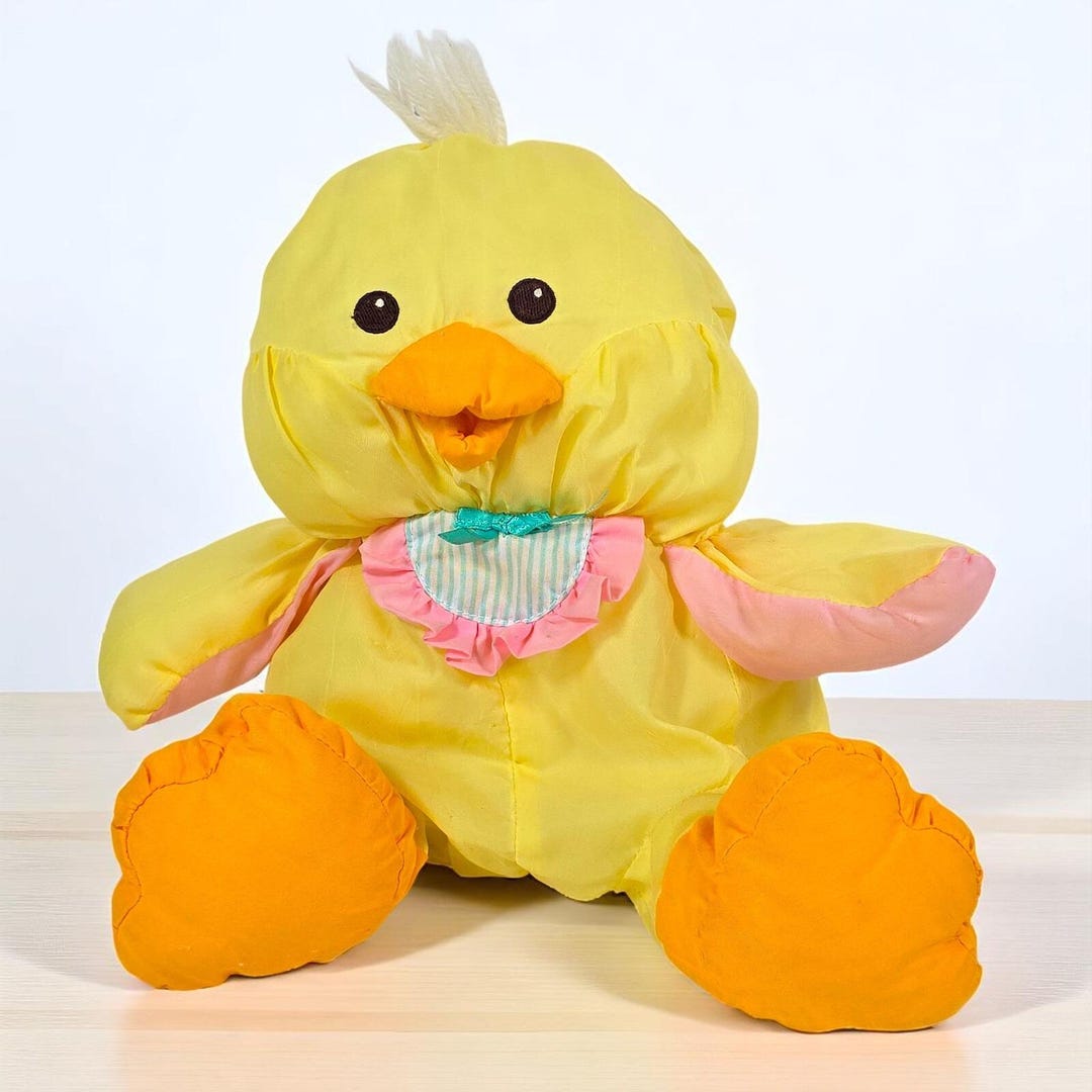 Vintage Fisher Price Puffalump Duck Chick Yellow Plush 1992 Style 8011 ...