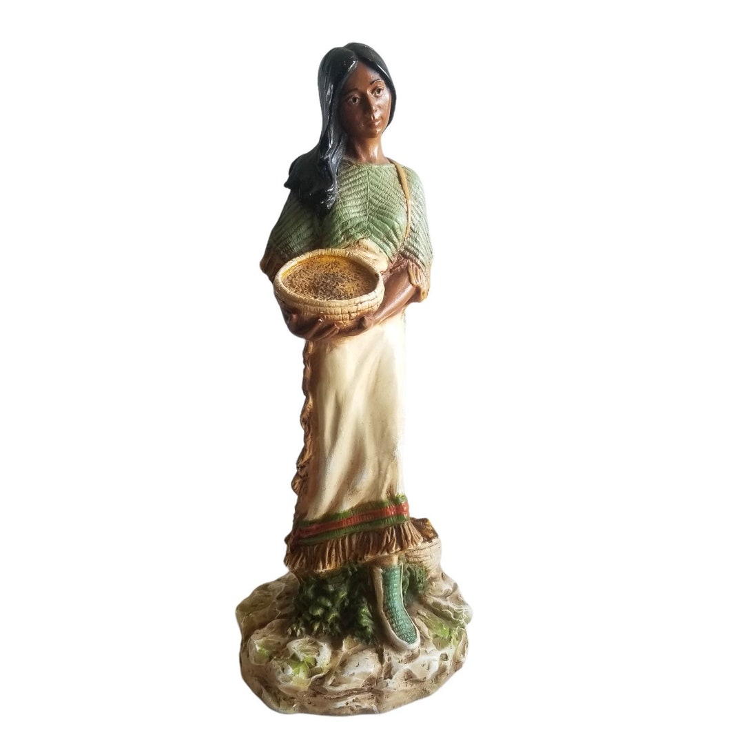 Vintage Homco Figurine Native American Indian Woman W/ Papoose Statue ...