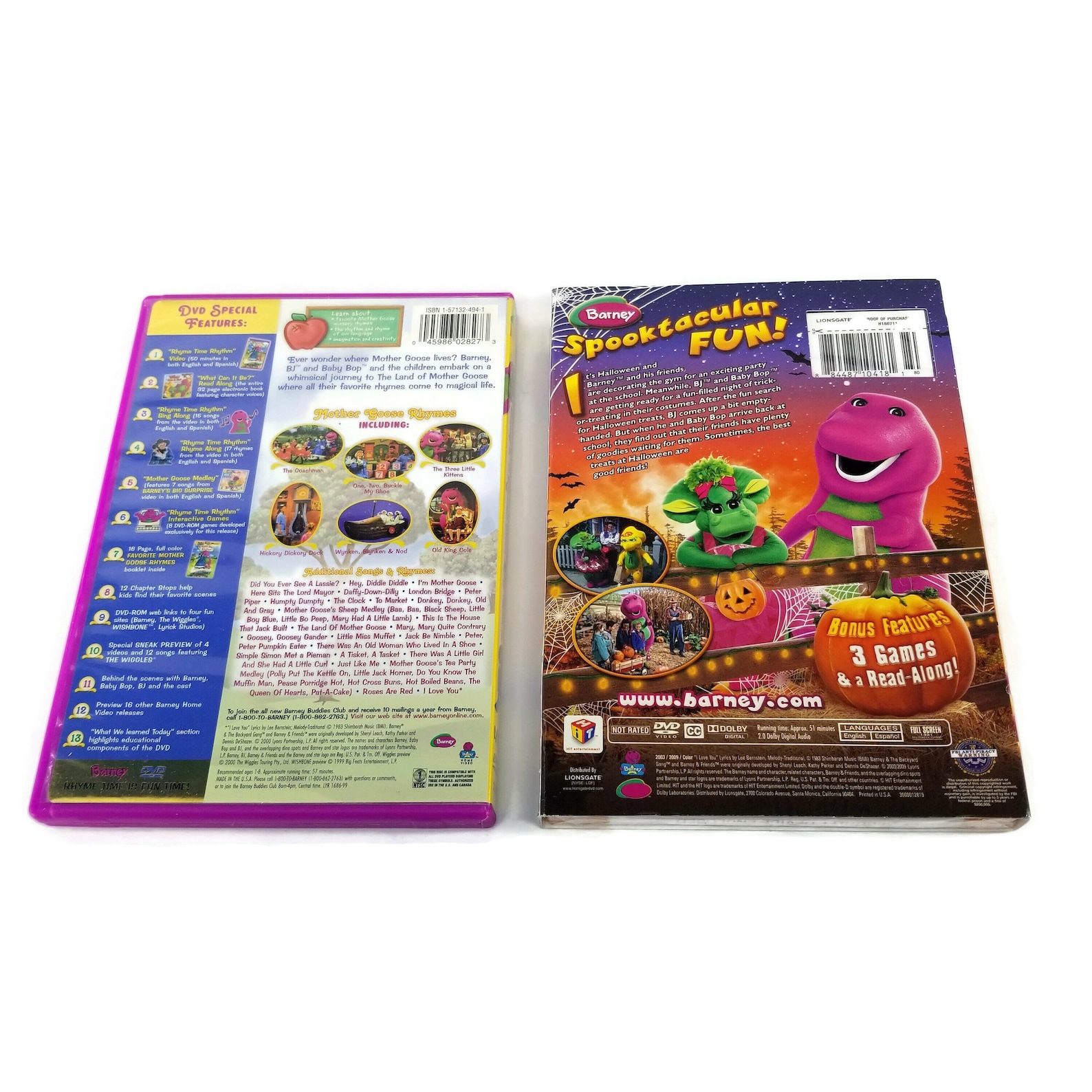 Barney Lot Of 45 VHS tapes and DVDs Purple Dinosaur Videos | Etsy