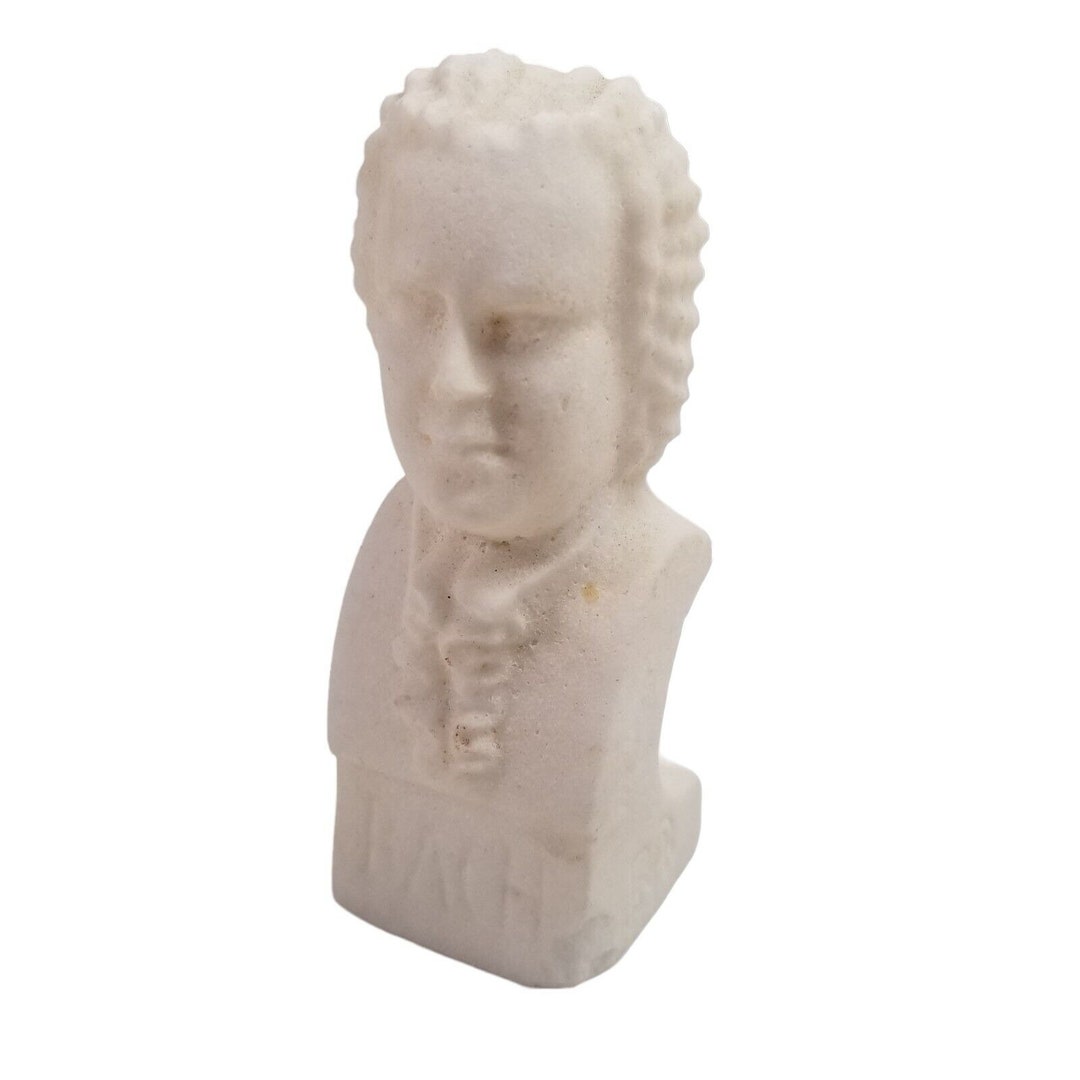 The Immortals RA Bust Composer Bach Carved Alabaster Pressed Salt Stone ...