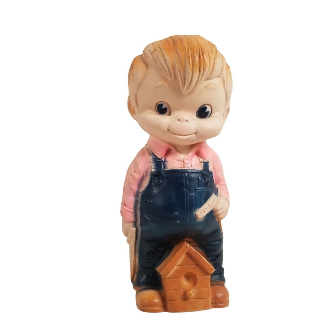 Vintage Rubber Squeaky Toy J.L. Prescott Co Boy Birdhouse & - Etsy
