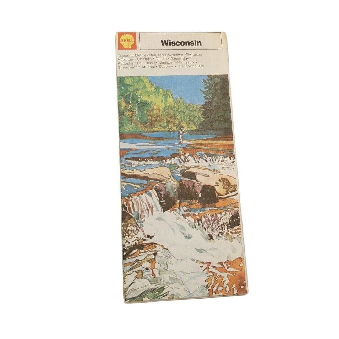 Vintage Map 1973 Shell Gas Station Wisconsin State Road Map Travel ...