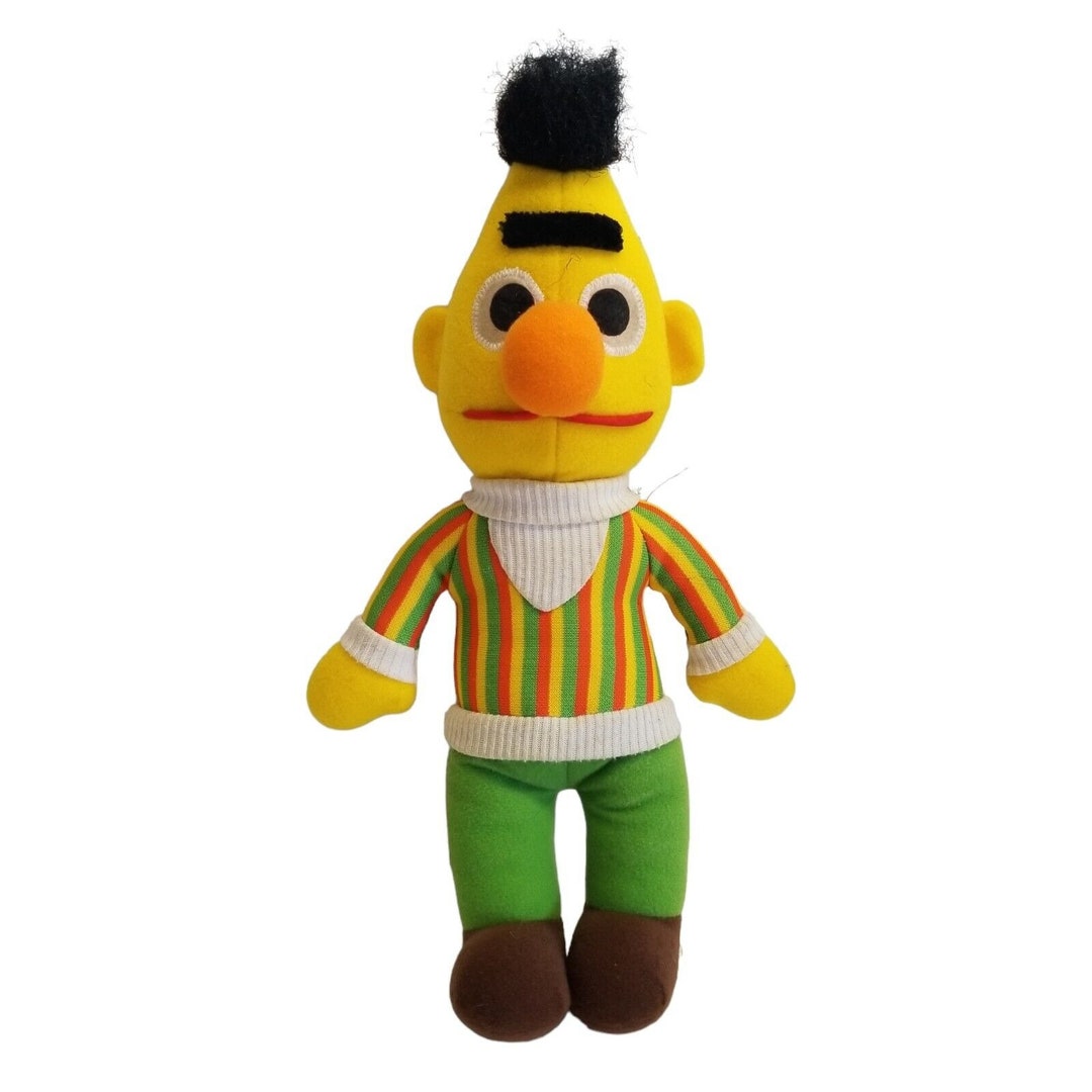 Vintage Sesame Street Bert Plush Stuffed Animal Toy Playskool 80s TV ...