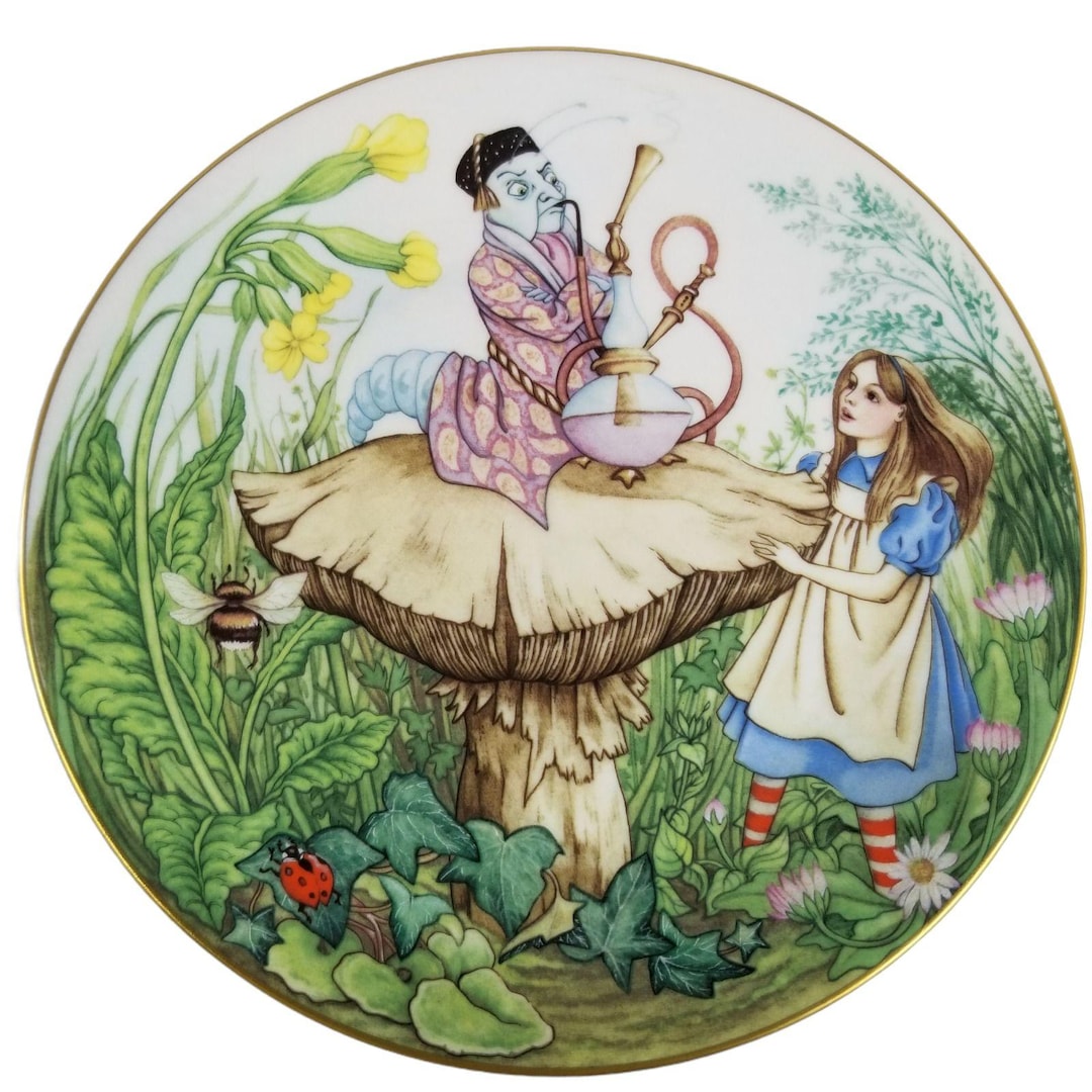 Vintage Alice in Wonderland Limoges Plate: Caterpillar Scene, Sandy ...