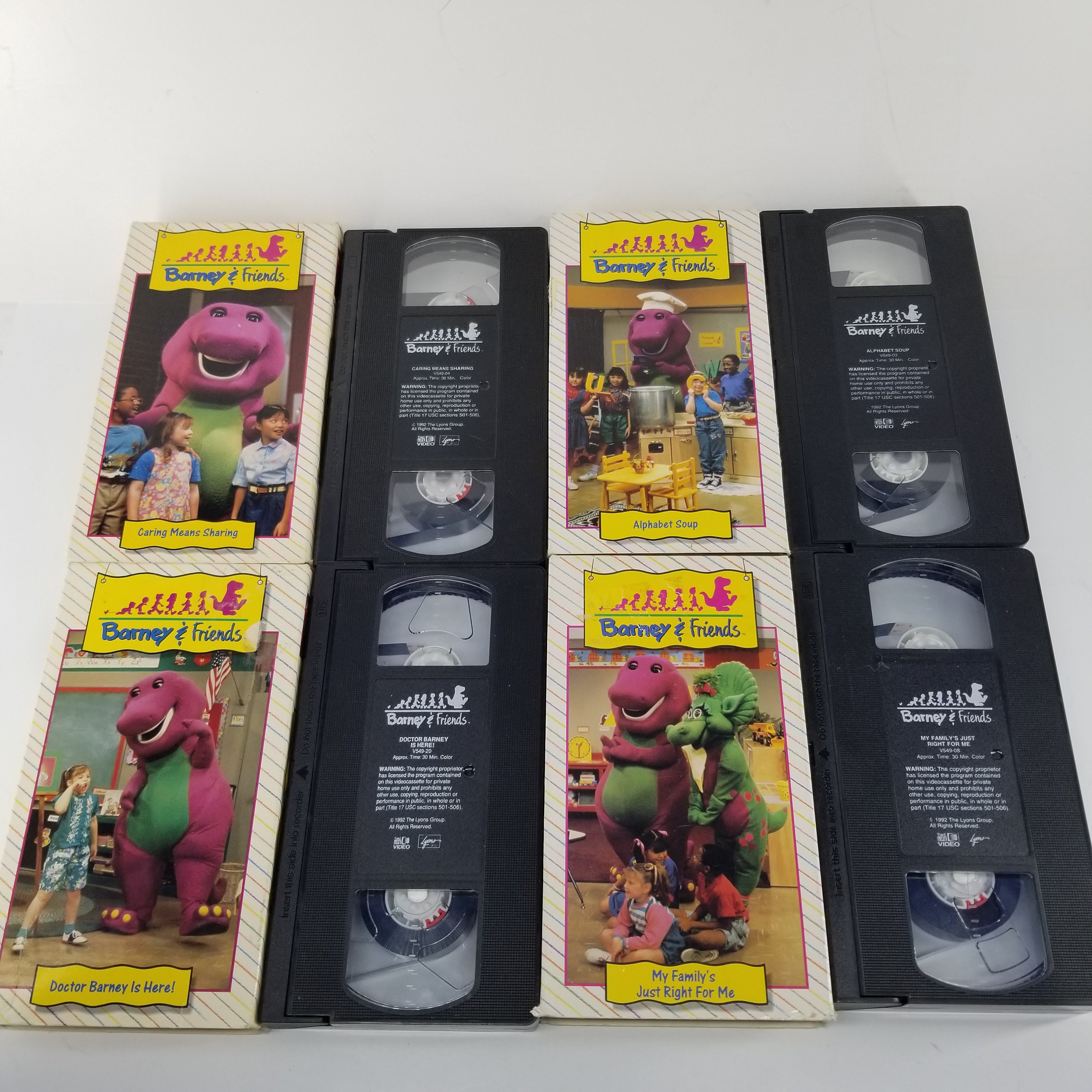 Barney Lot Of 45 VHS tapes and DVDs Purple Dinosaur Videos | Etsy