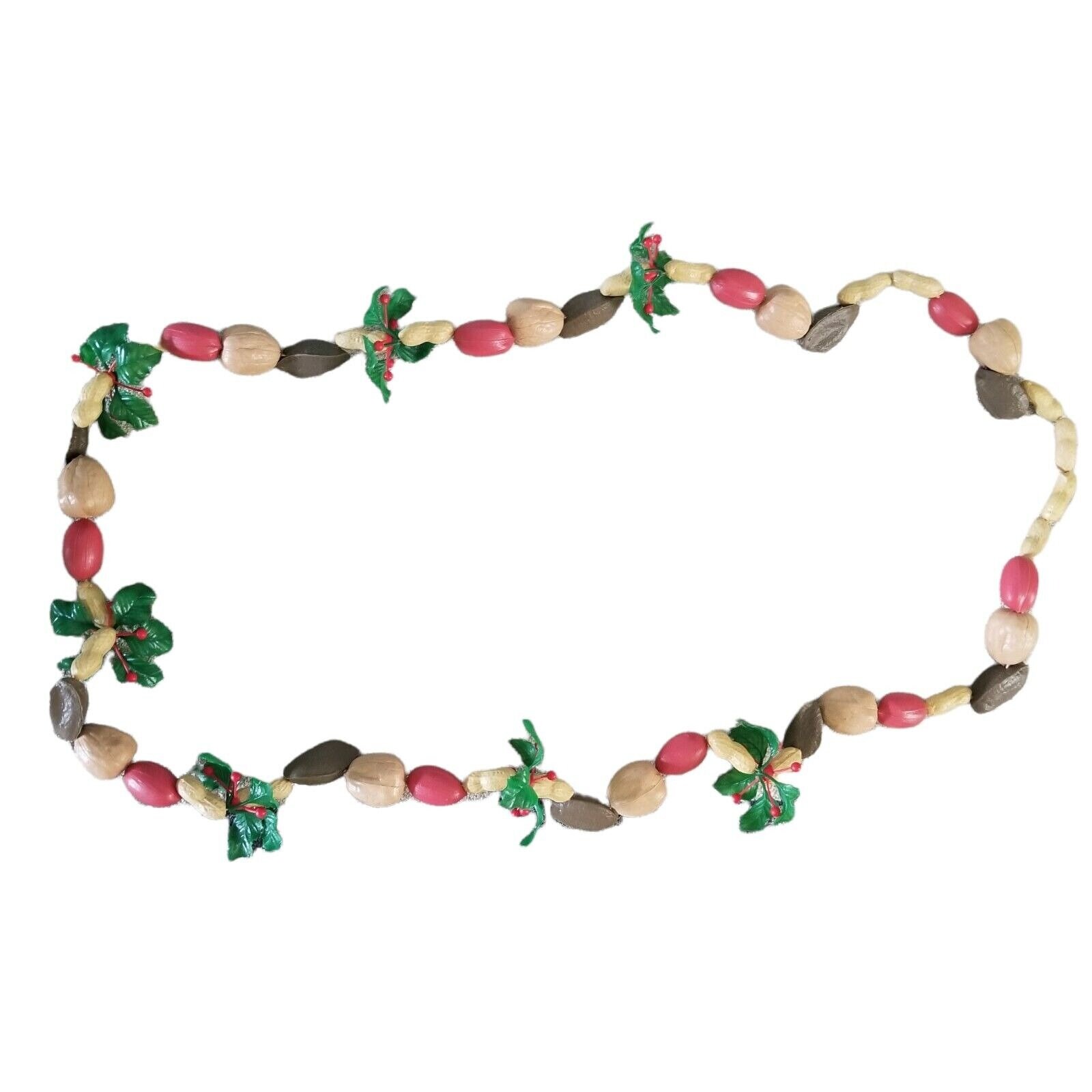 Vintage Blow Mold Nuts Necklace Plastic Peanut Chestnuts Christmas ...