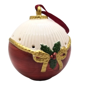 Fitz and Floyd Christmas Ornament Potpourri Ceramic Bulb Ball Holiday ...