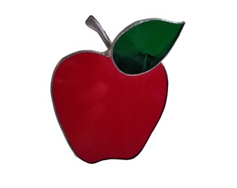 Stained Glass Red Apple Suncatcher - Etsy
