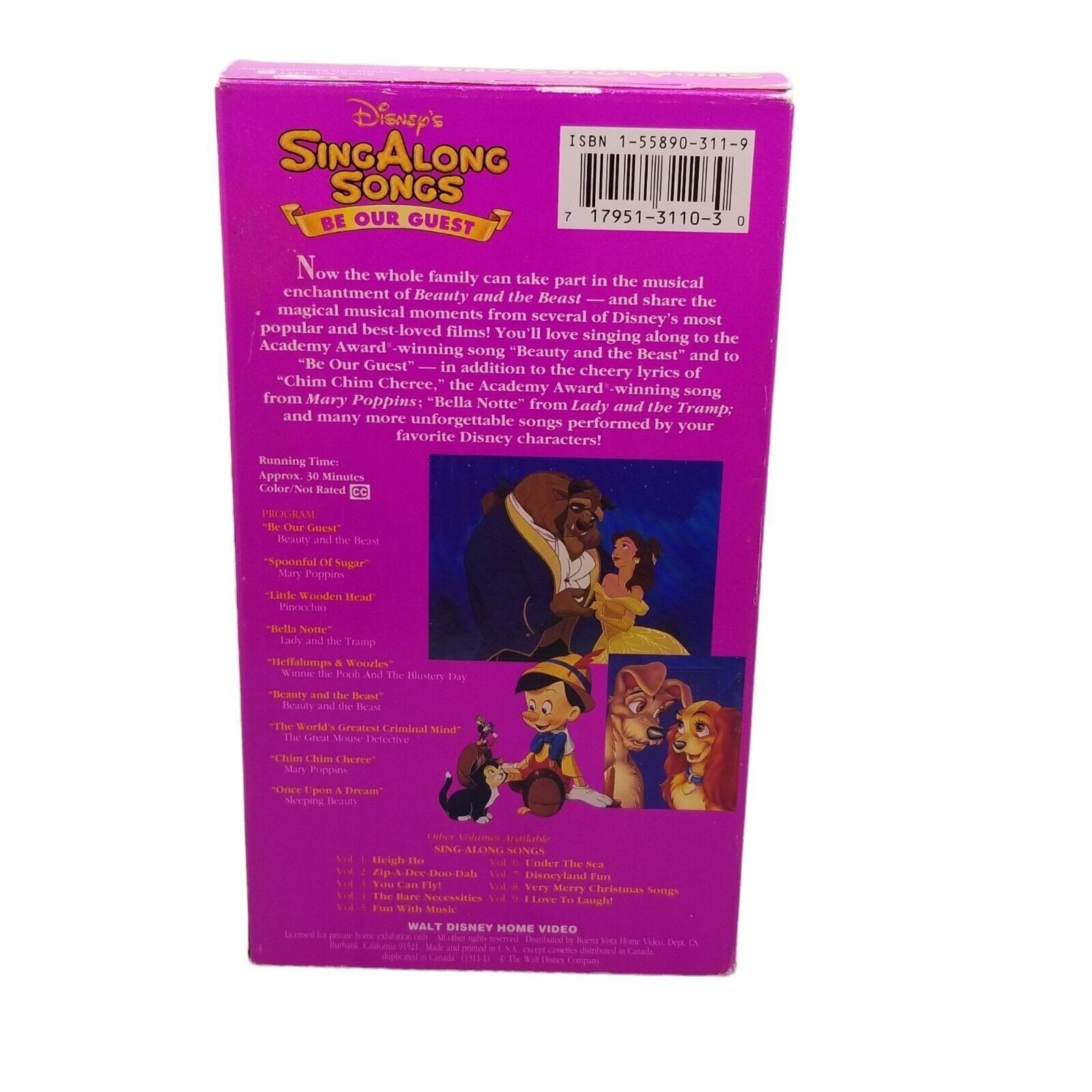 Disney Sing Along Songs Beauty and the Beast: Be Our Guest VHS Volume ...