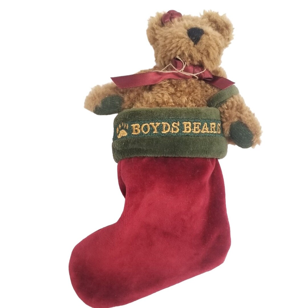 Vintage BOYDS BEARS Archive Collection Teddy Bear in Christmas Stocking ...