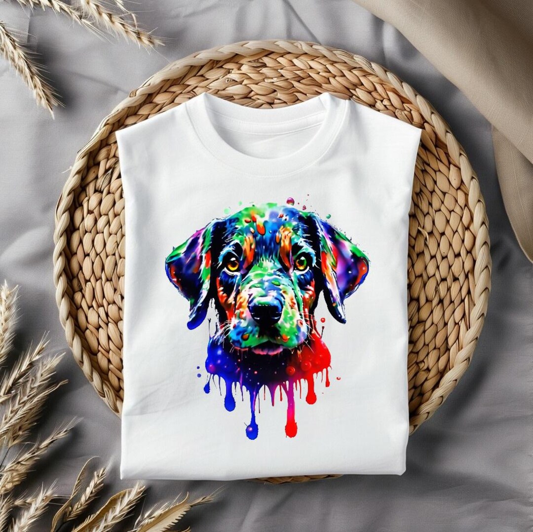 Cute Color Splash Puppy PNG Bright Dog Art for Sublimation & Print ...