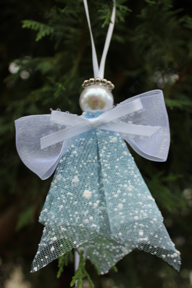 Handmade Baby Blue Tulle Angel Ornament: Christmas Decoration - Etsy