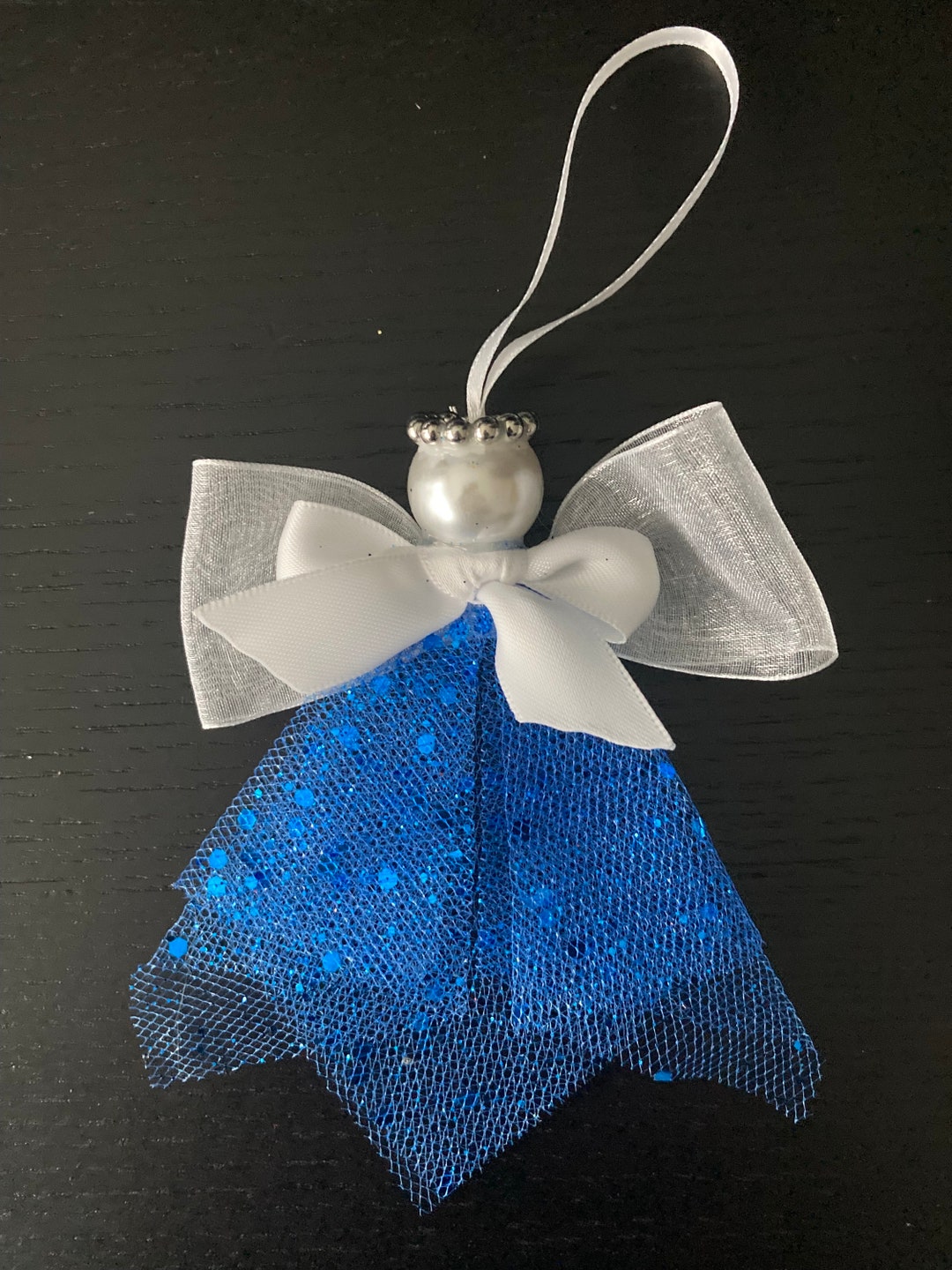 Blue Angel, Tulle Angel Ornament, Handmade Ornament, Christmas ...