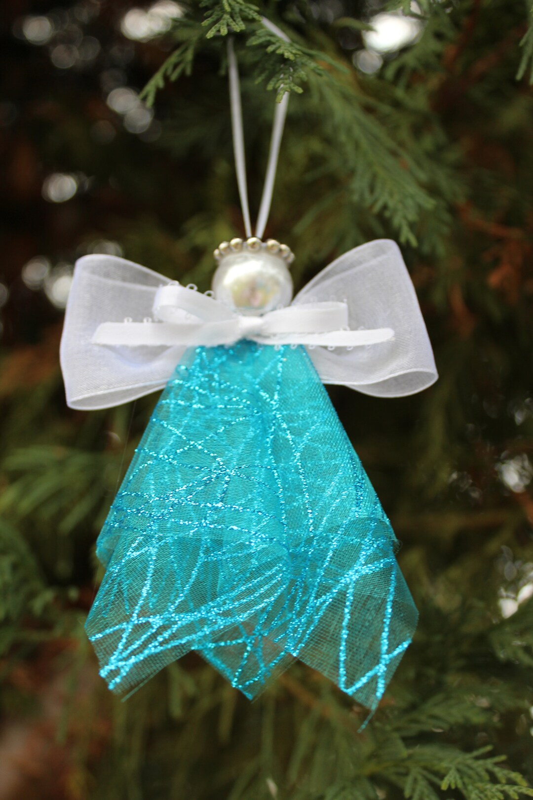 Teal Blue Tulle Angel Ornament: Handmade Christmas Decoration - Etsy
