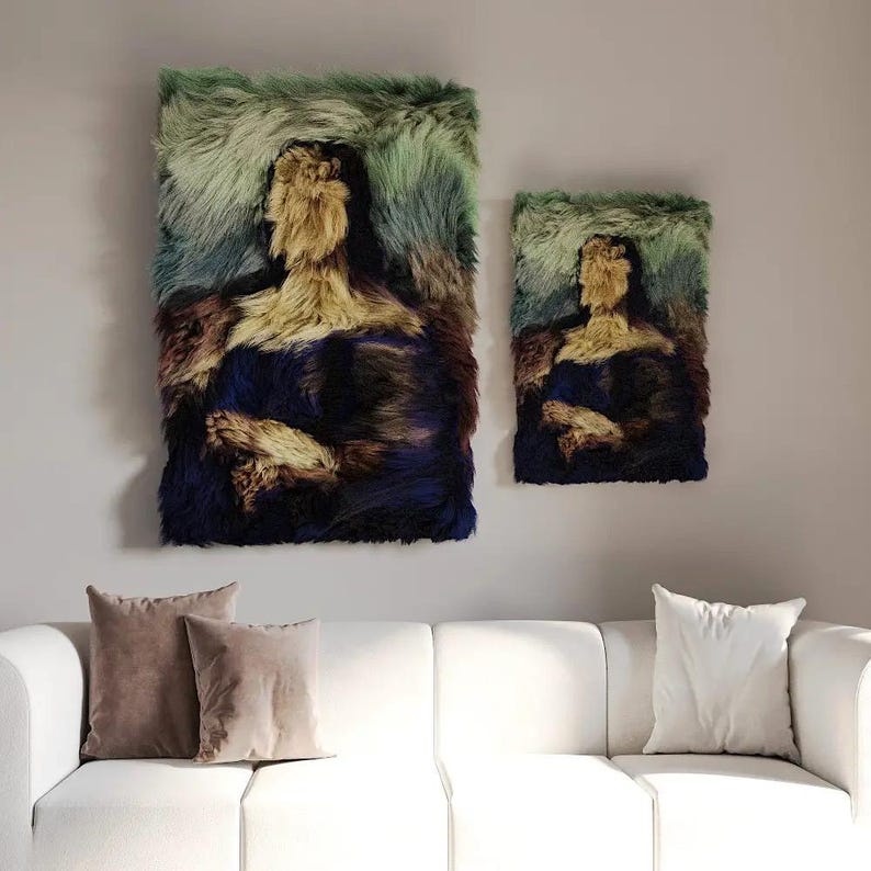 Hand Made Fluffy Mona Lisa Art - Etsy