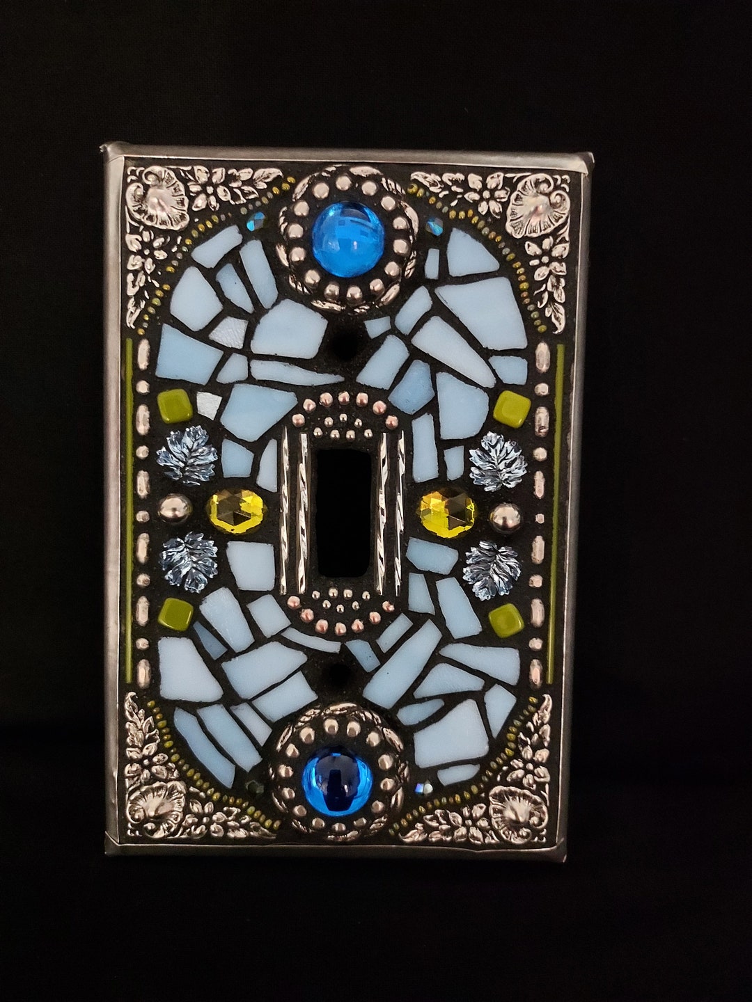 Silver, Blue and Green-oversize - Etsy