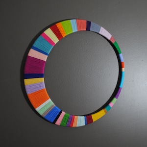 MEDIUM 12 Rainbow STRING Hoop Wall Art colorful, Bold Unique, Art Deco ...