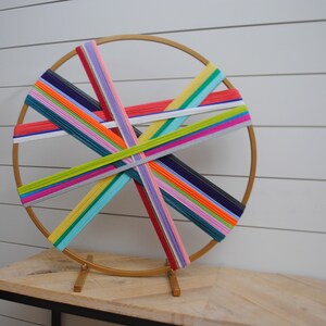 Hoop STRING Tabletop Art - Large Colorful Wrapped Hoop, Unique, Art ...