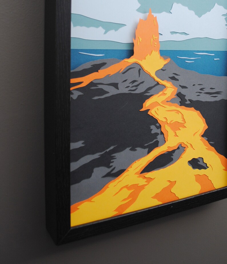 Hawaii Volcanoes National Park PAPER CUTTING Colorful Lava - Etsy