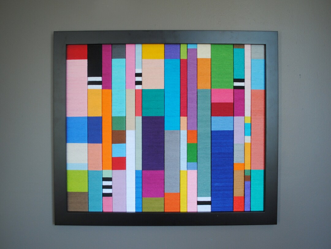 Colorful String WALL ART Framed Crisp Lines,fiber Art,depth,detail ...