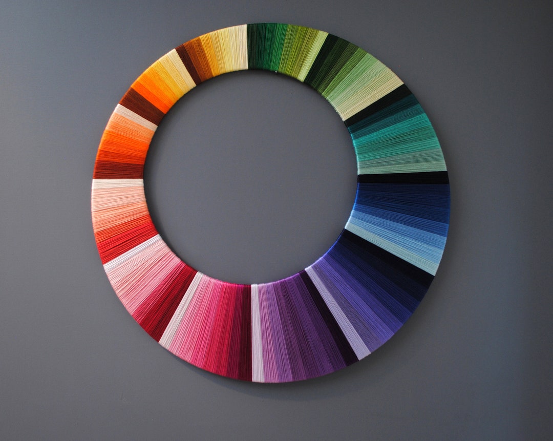 20" Color Wheel STRING Hoop Wall Art -colorful, Bold Unique, Art Deco ...