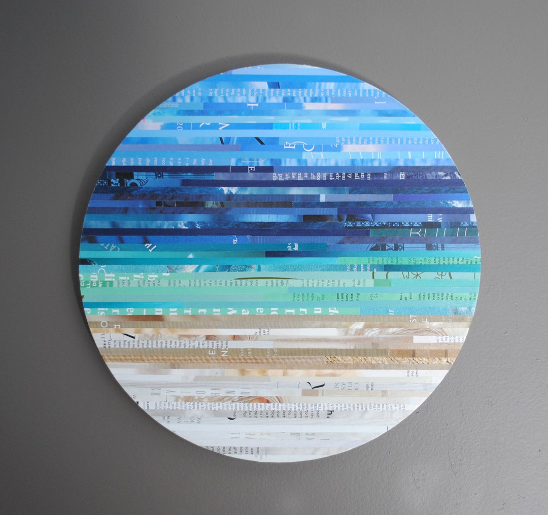 SEASCAPE -recycled Magazine Wall Art- Spa Art, Beach,modern,sky,unique ...