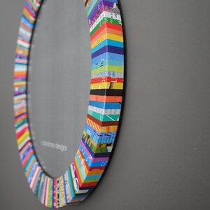 Oval Picture Frame- Made From Recycled Magazines, Colorful,stripes,blue ...