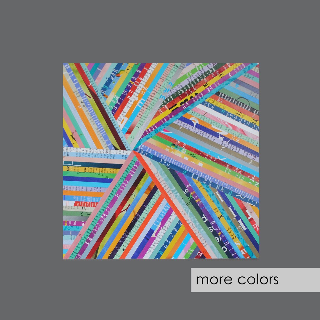 COLORFUL square wall art choose your own colors-made from recycled ...