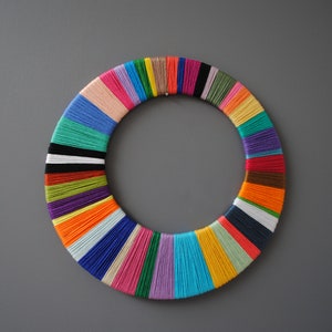 Mini Rainbow STRING Hoop Wall Art colorful Bold Unique Art - Etsy