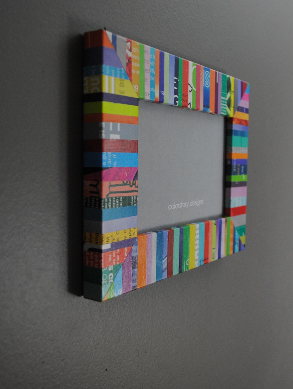 Colorful 4x6 Picture Frame Made With Recycled Magazines - Etsy