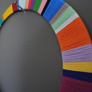 MEDIUM 12 Rainbow STRING Hoop Wall Art colorful, Bold Unique, Art Deco ...