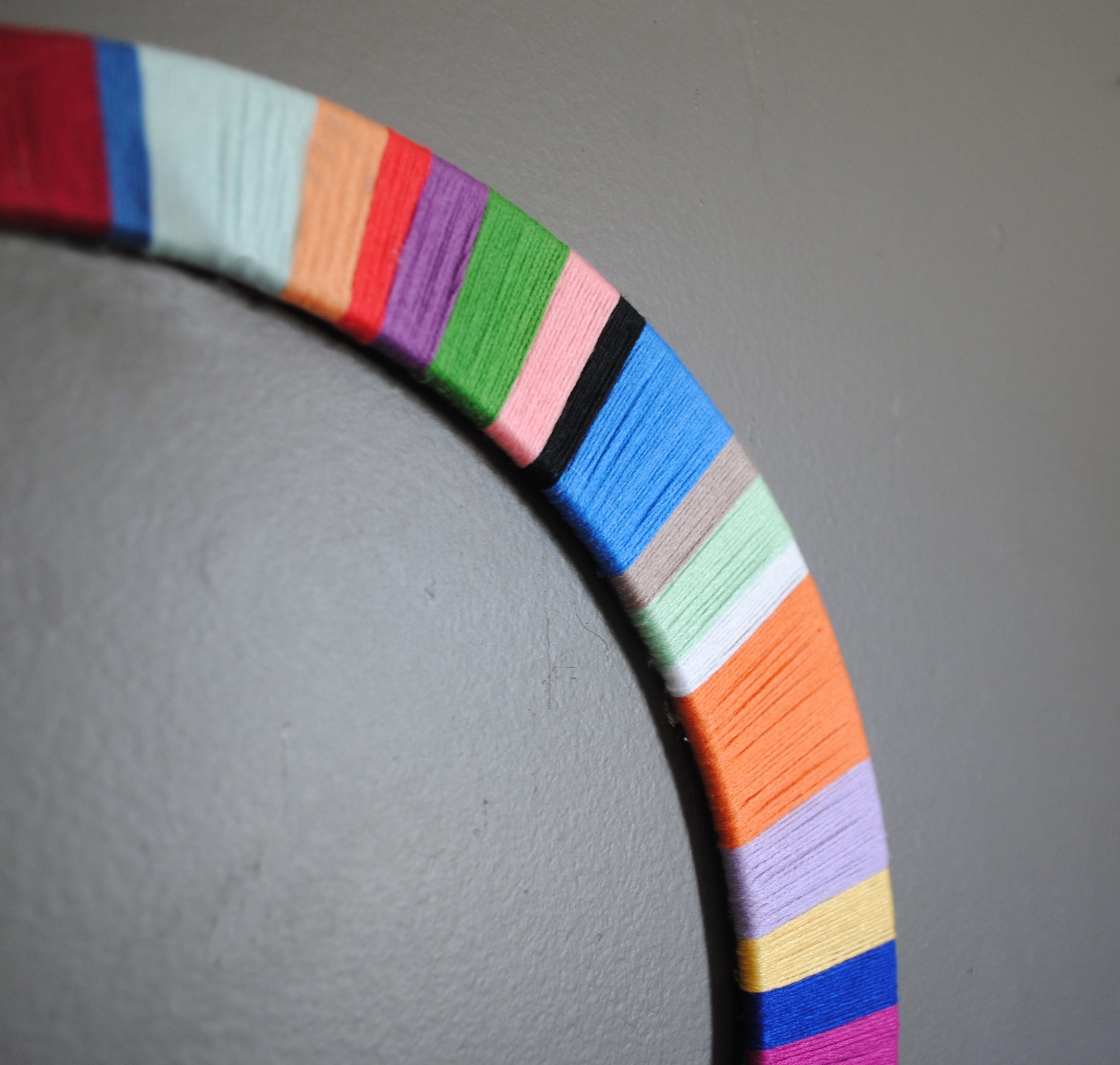 MEDIUM 12 Rainbow STRING Hoop Wall Art colorful Bold - Etsy