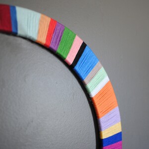 MEDIUM 12 Rainbow STRING Hoop Wall Art colorful, Bold Unique, Art Deco ...