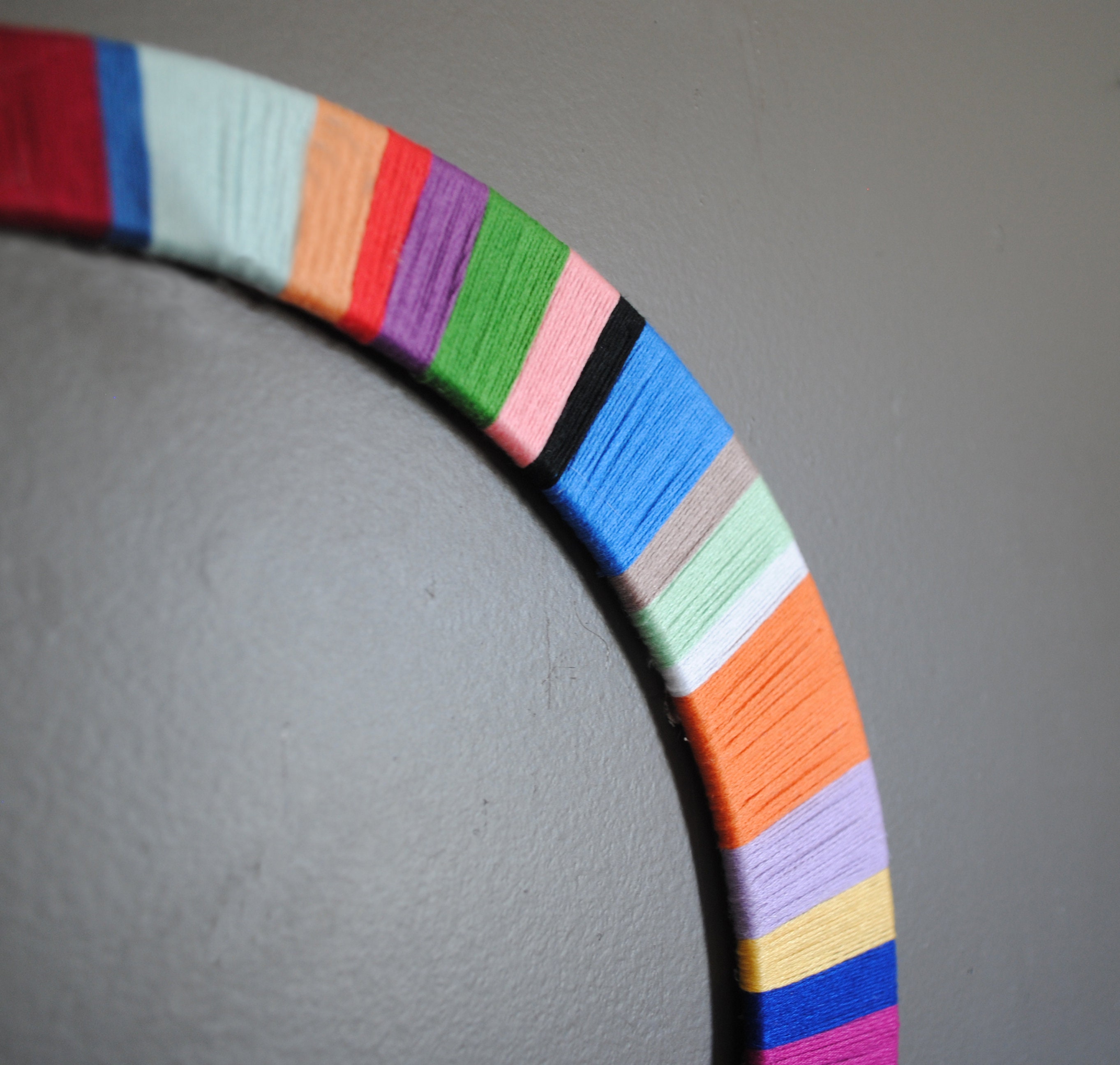 MEDIUM 12 Rainbow STRING Hoop Wall Art colorful Bold - Etsy