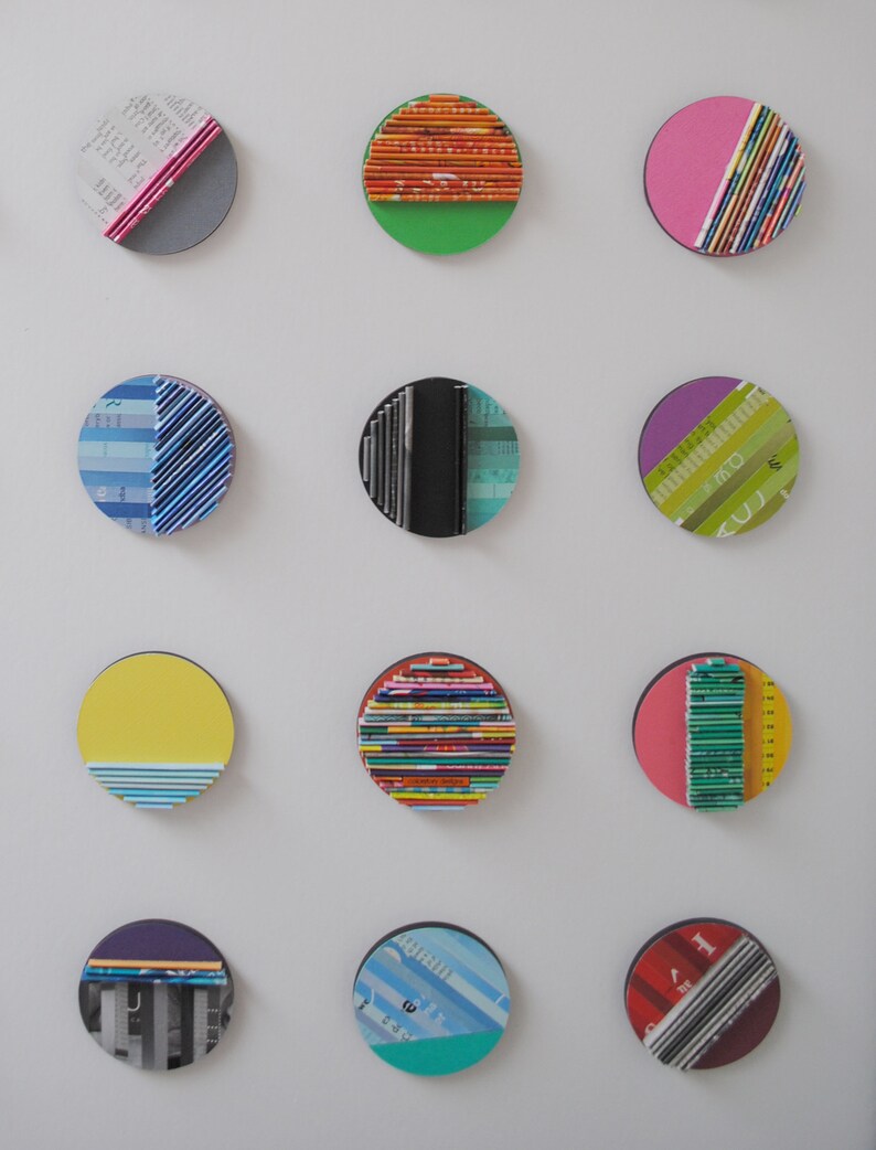 Set of 24 Circles COLORFUL FRAMED Modern Wall Art Made From - Etsy