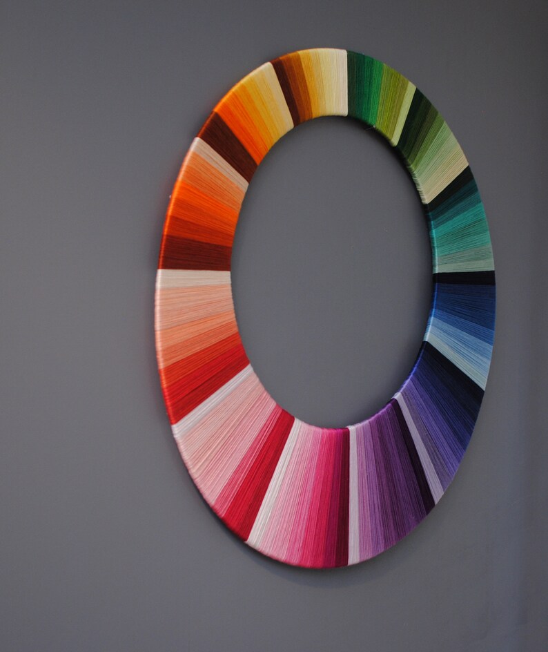 20 Color Wheel STRING Hoop Wall Art colorful Bold - Etsy