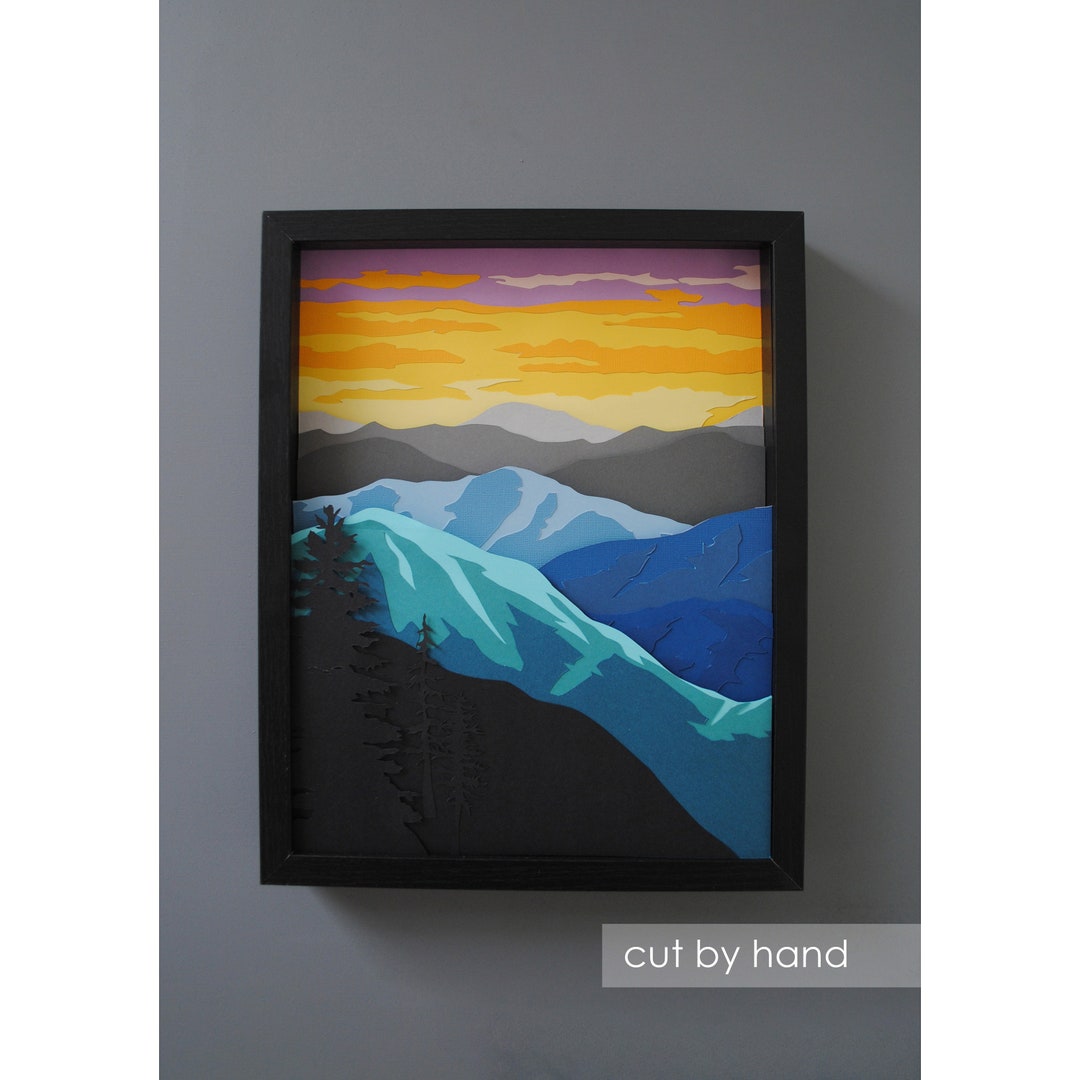 Great Smoky Mountains National Park PAPER CUTTING Colorful Mountain ...