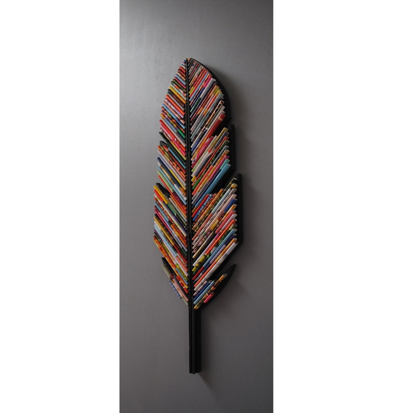 Colorful FEATHER Wall Art Made From Recycled Magazines - Etsy
